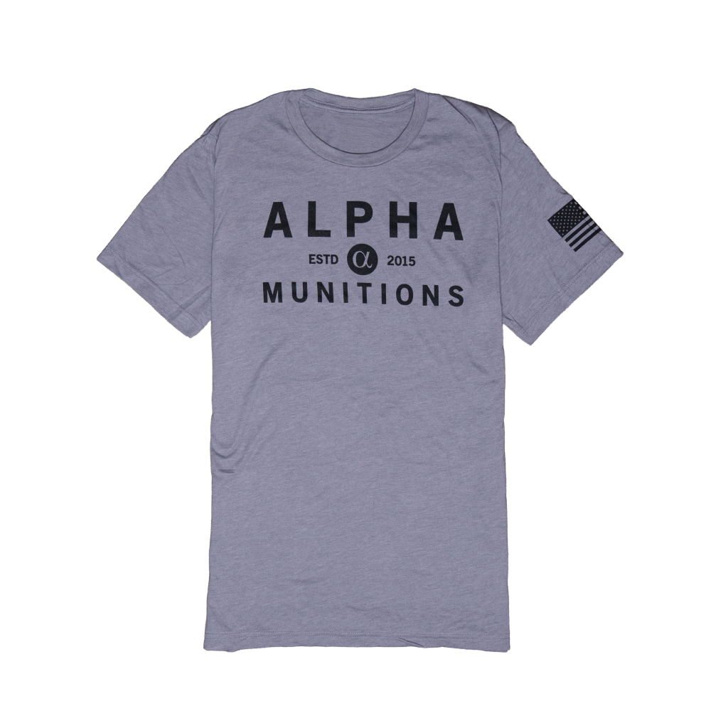 Alpha Men's Logo Shirt - Storm Triblend | Alpha Munitions